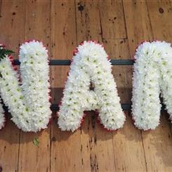 Funeral Flowers - Letter tribute to NAN